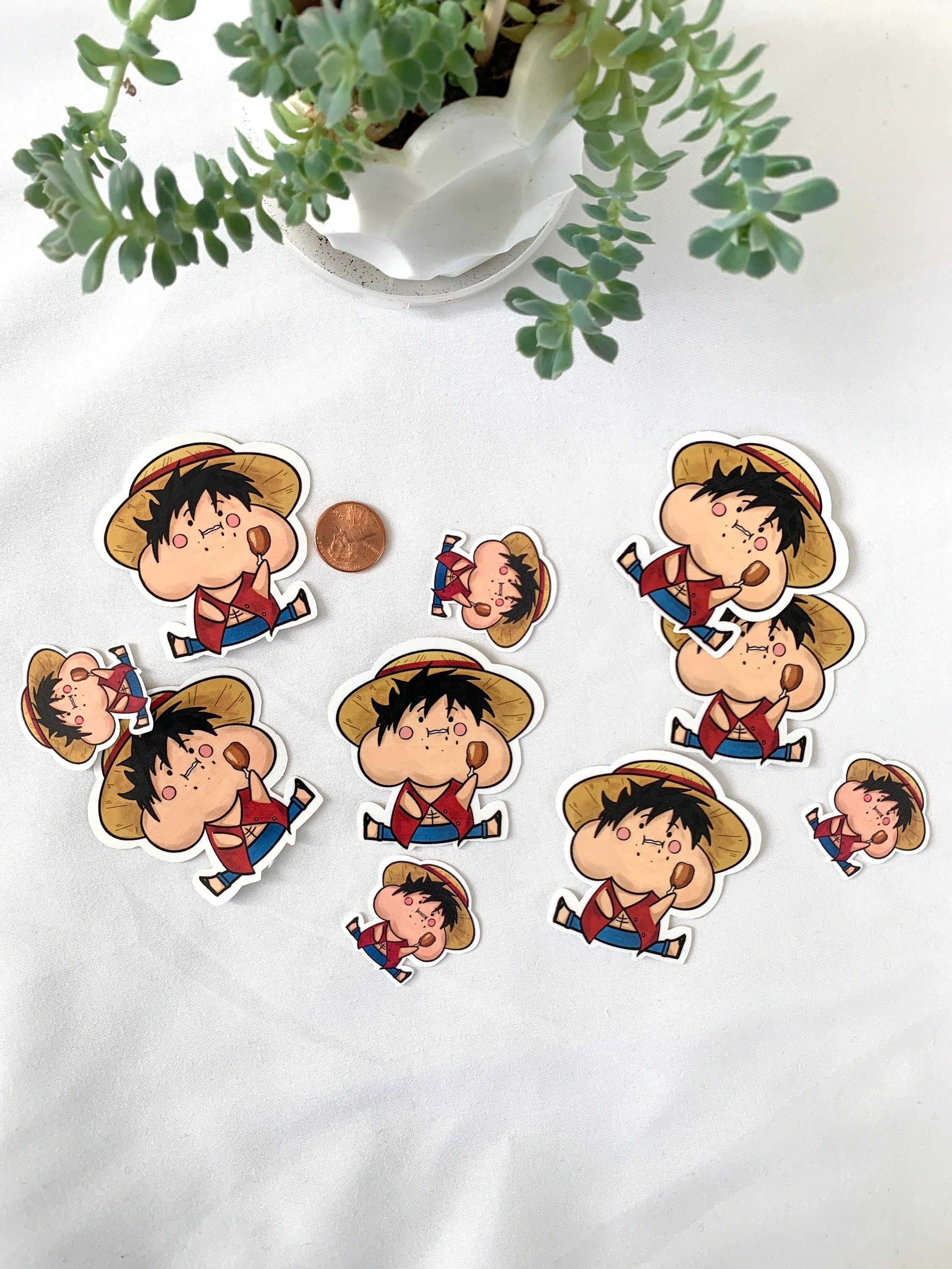 Kawaii Hungry Luffy Sticker - Etsy