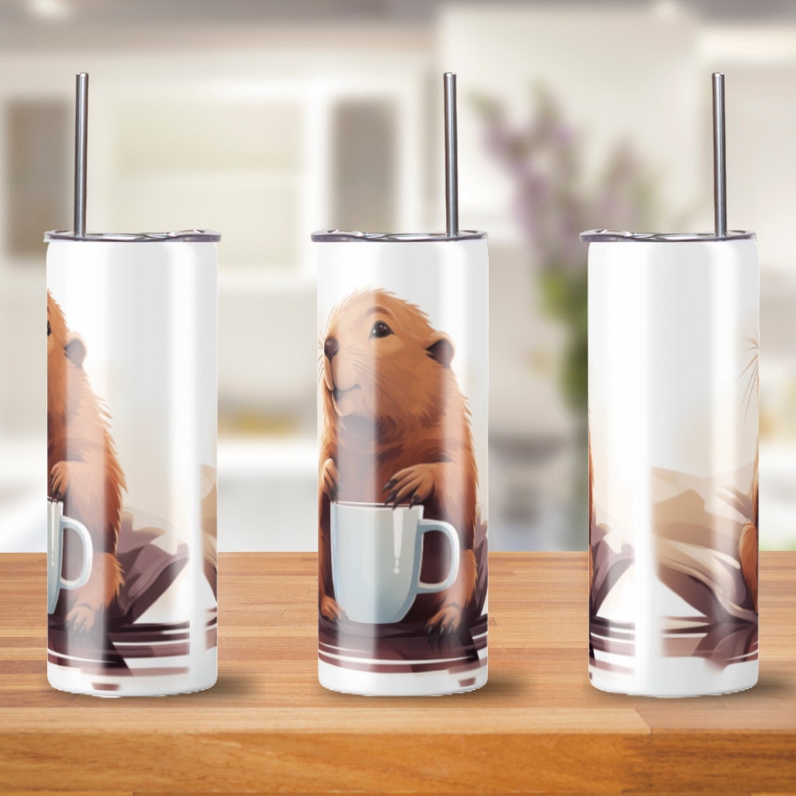 Coffeebara Tumbler, Capybara 20oz Skinny Tumbler, Birthday Anniversary ...