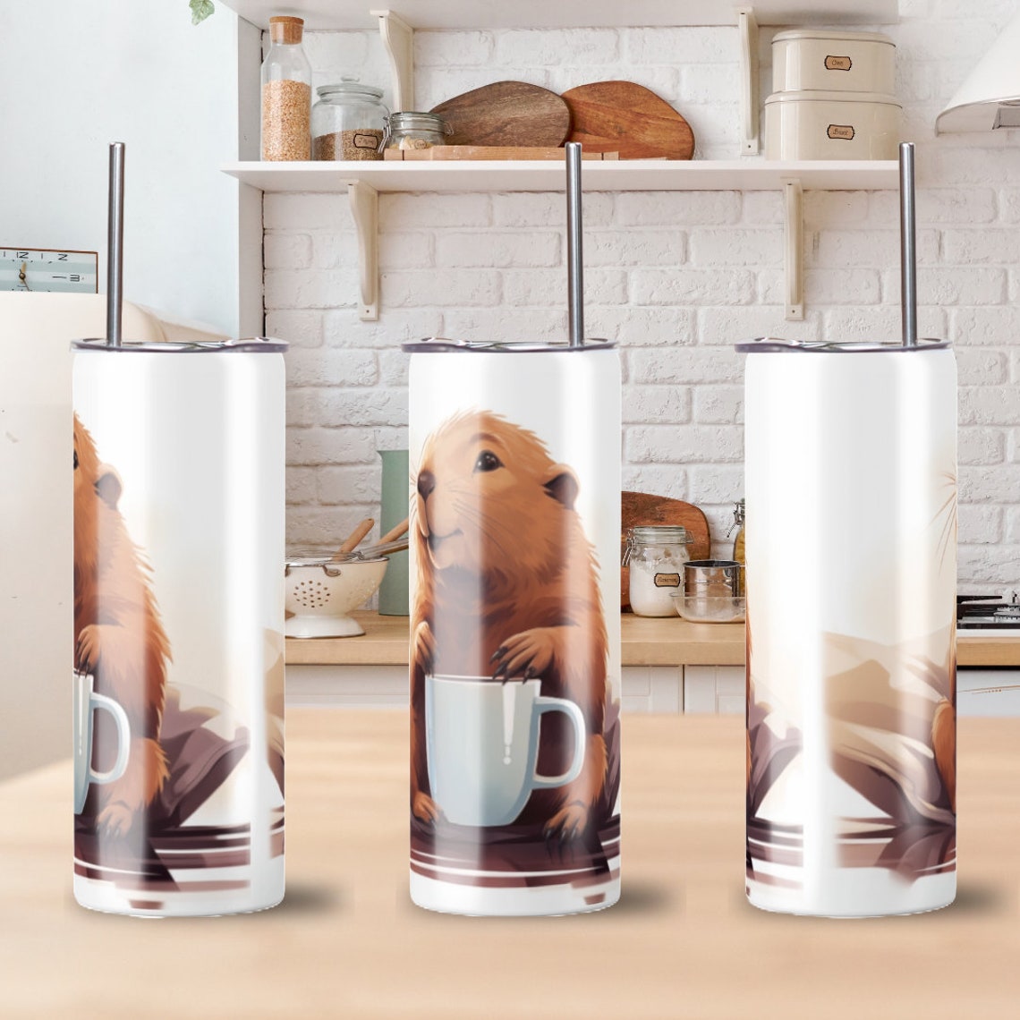 Coffeebara Tumbler, Capybara 20oz Skinny Tumbler, Birthday Anniversary ...