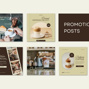 Coffee Instagram Post Template | Cafe Branding Kit | Business Social ...