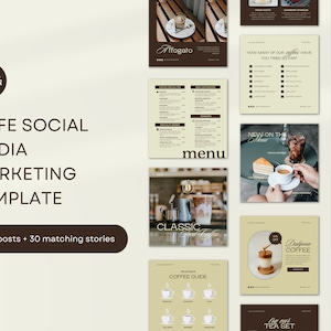 Coffee Instagram Post Template | Cafe Branding Kit | Business Social ...