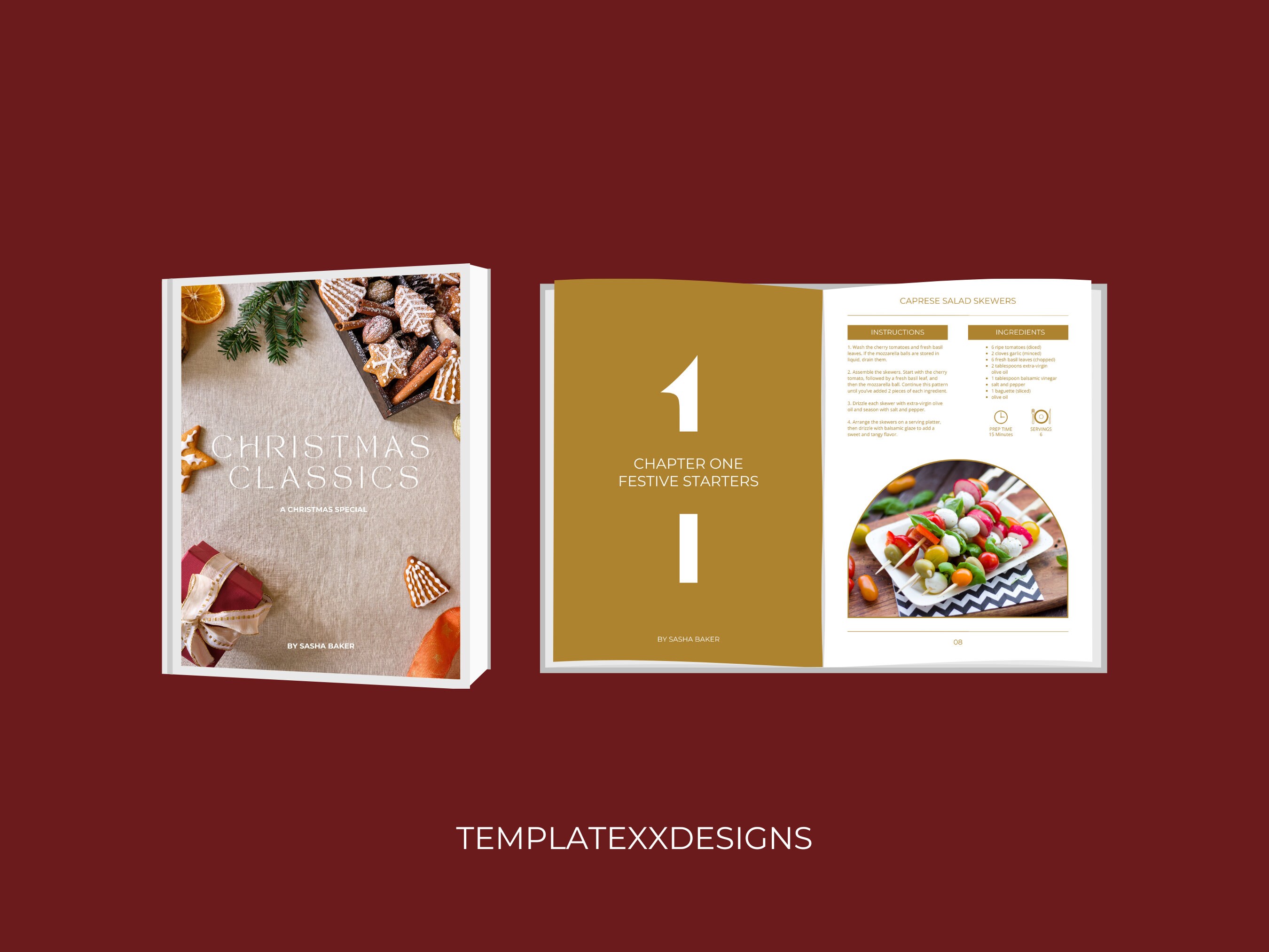 Christmas Recipe Book | Recipe Book Template | Cookbook Template ...
