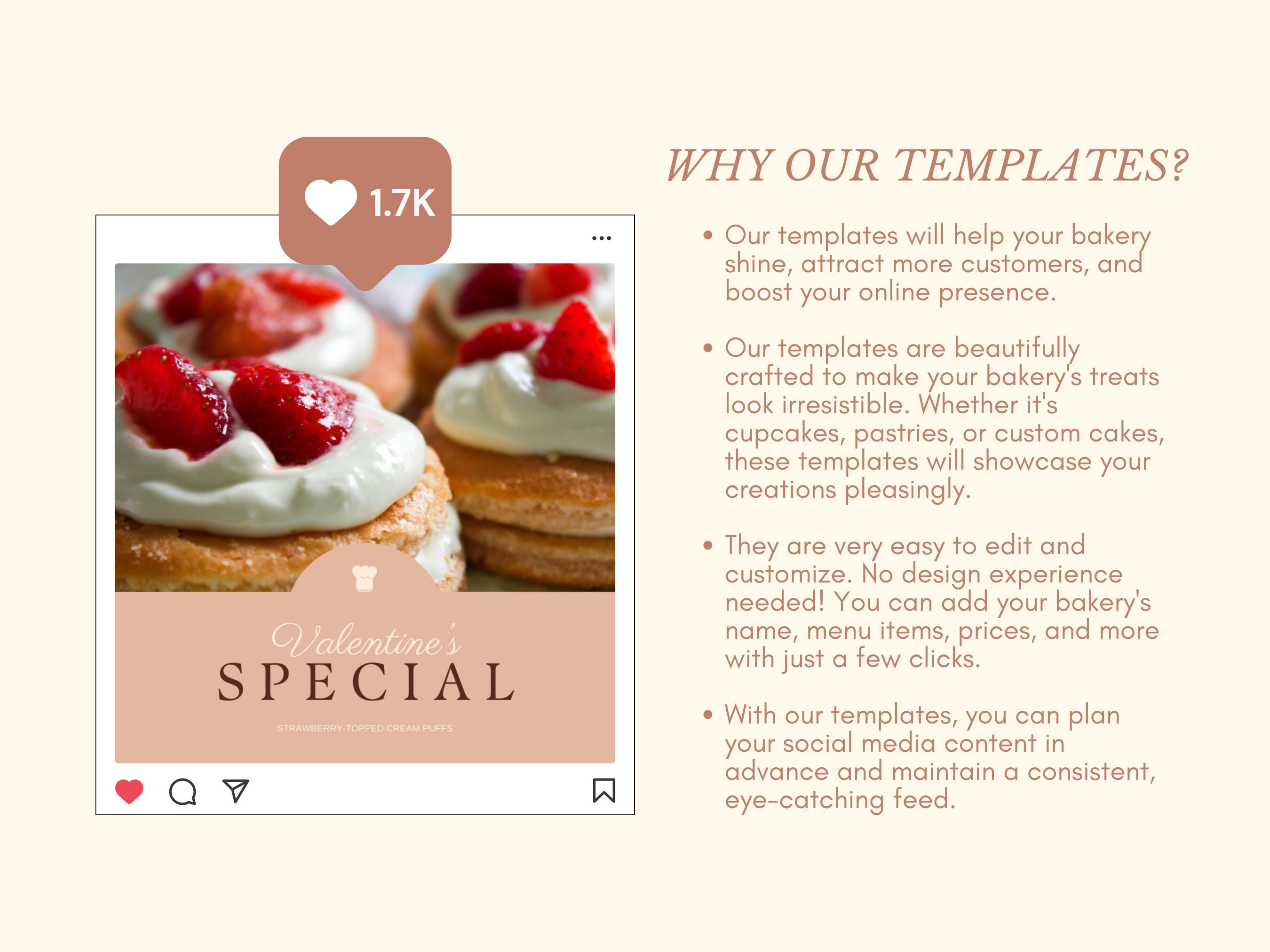Bakery Instagram Templates | Bakery Branding Kit | Food Instagram ...