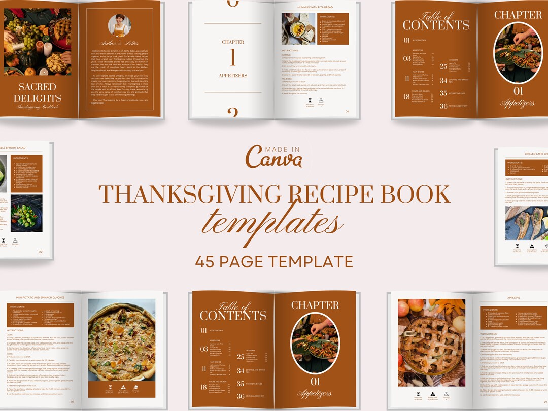 Thanksgiving Recipe | Recipe Book Template | Cookbook Template ...