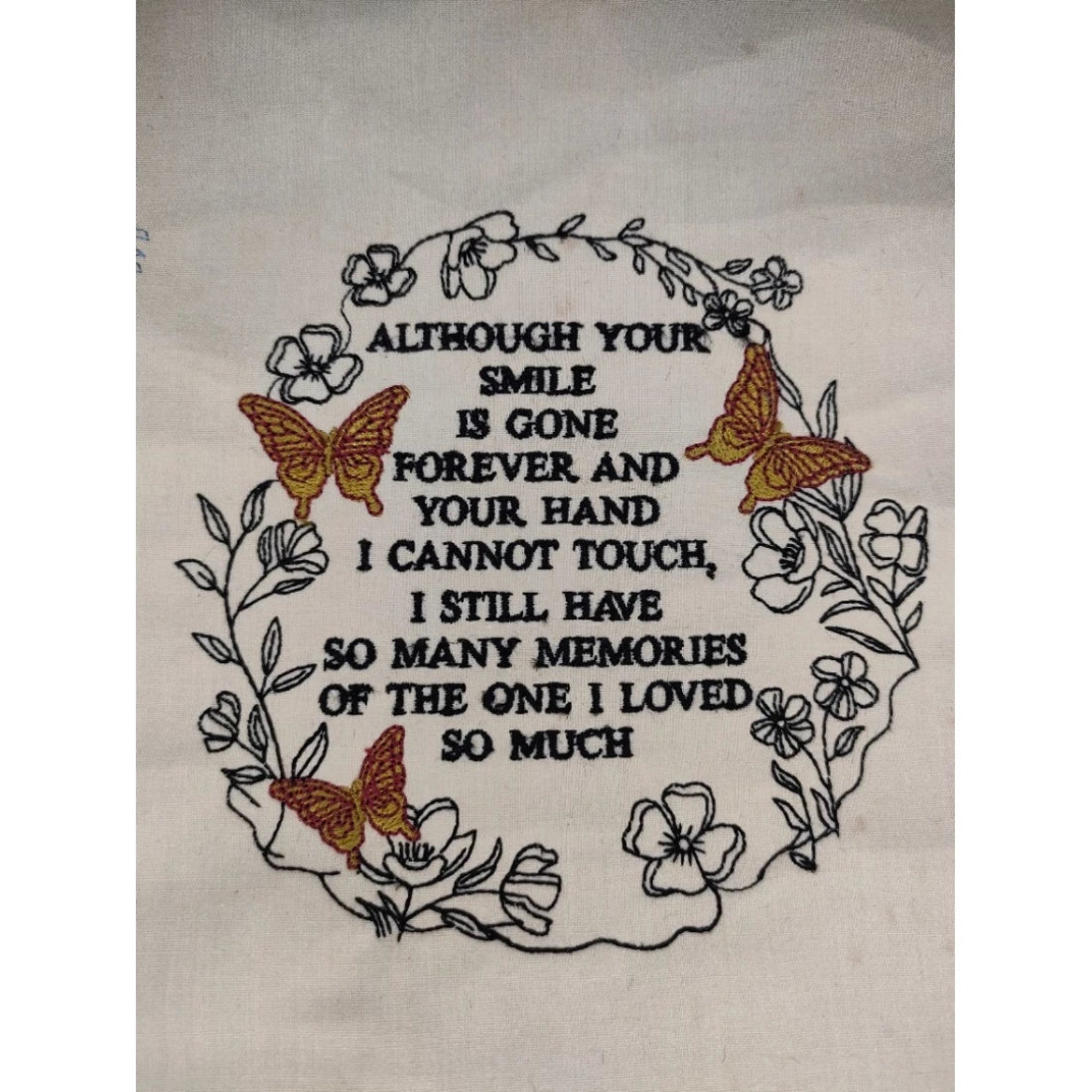 Grief Poem Embroidery Design: Memorial Remembrance (machine Embroidery ...