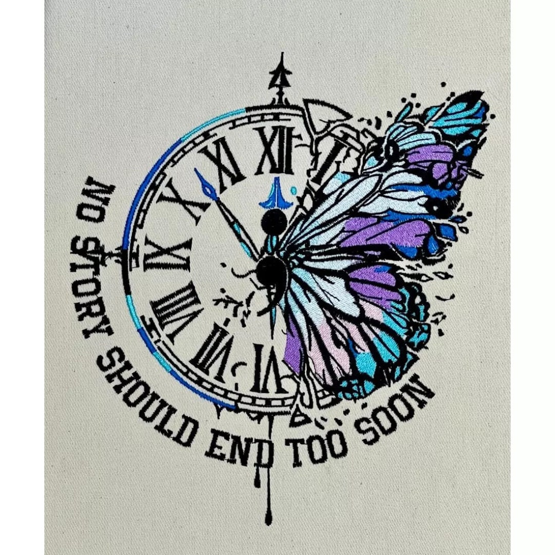 No Story Should End Too Soon Quote - Butterfly Clock Machine Embroidery ... No Story Should End Too Soon Quote - Butterfly Clock Machine Embroidery ...