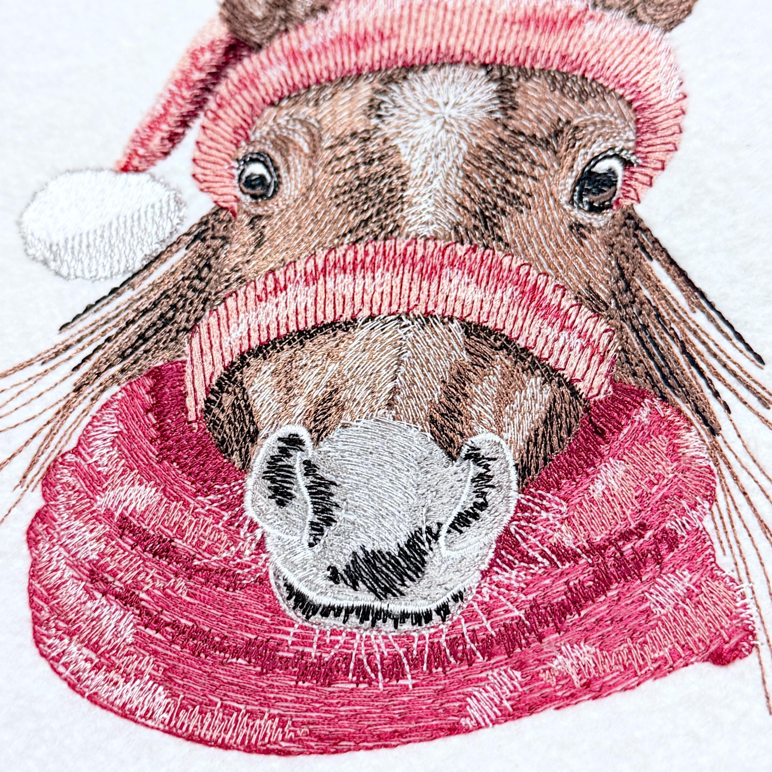 Santa Hat Horse Machine Embroidery Design Christmas Pattern Holiday ...
