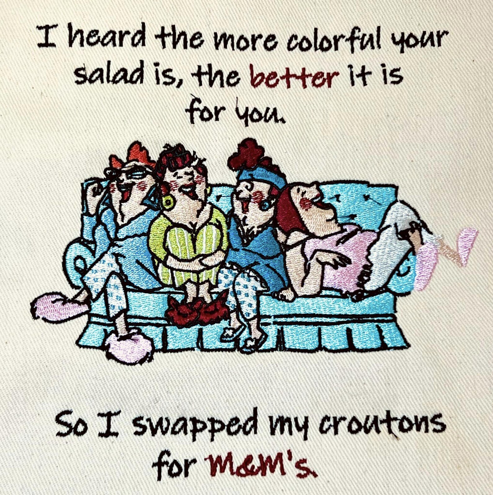 Swapped Croutons Sarcastic Embroidery Design: Funny Friends (digital ...