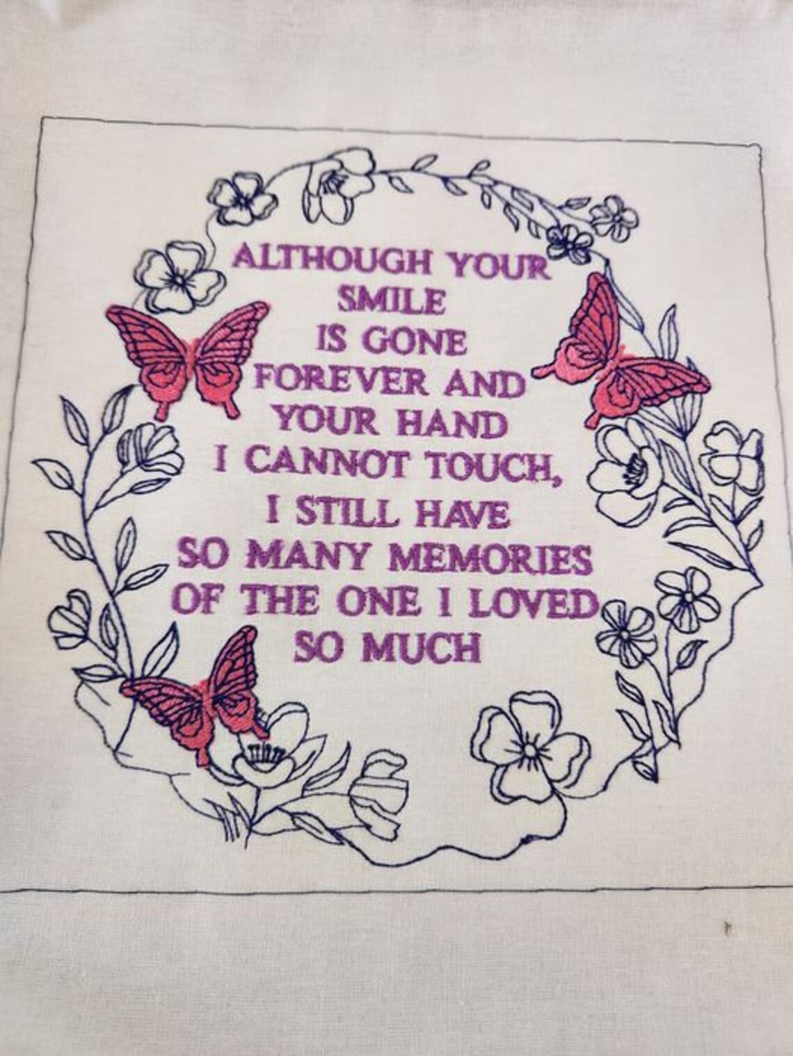 Grief Poem Embroidery Design: Memorial Remembrance (machine Embroidery ...