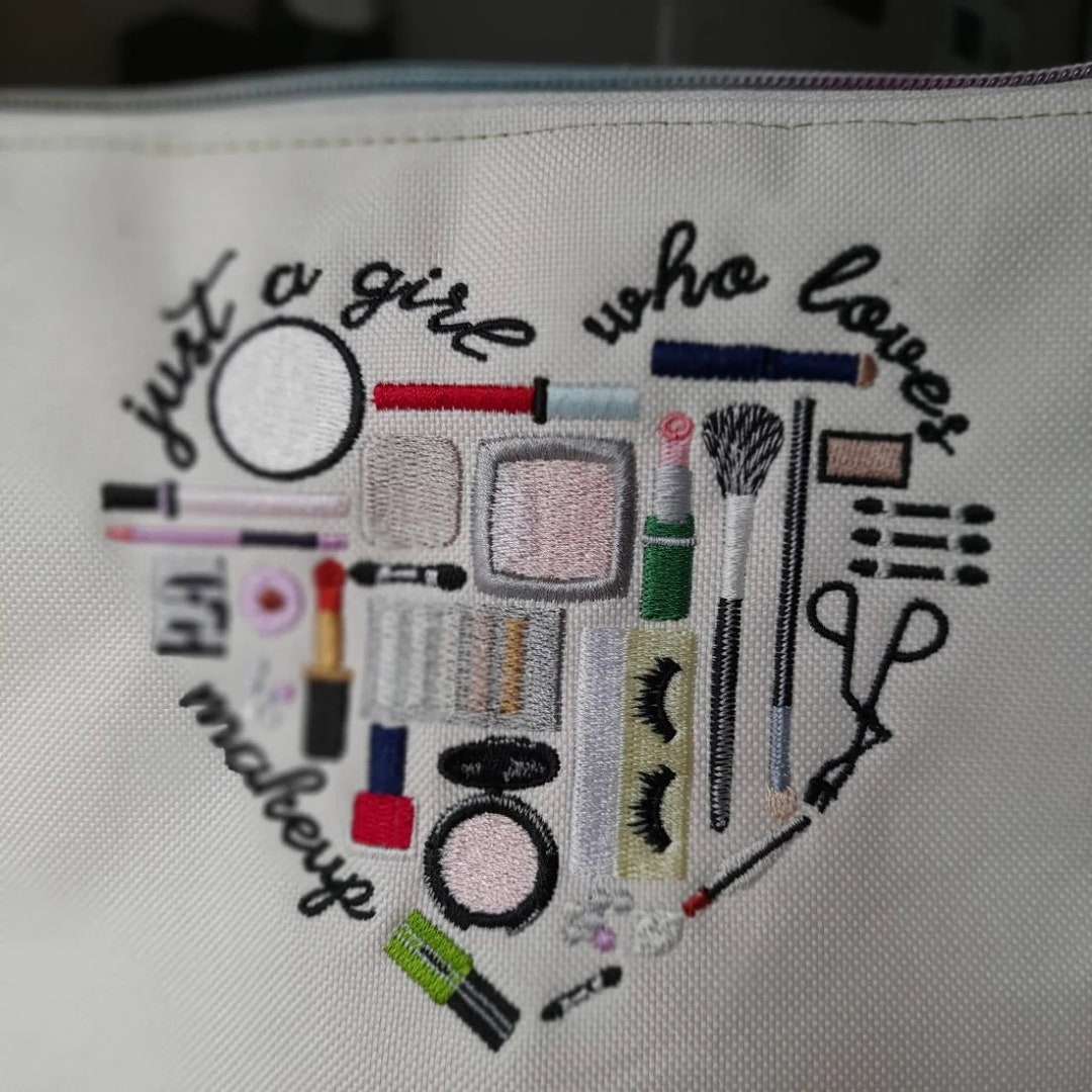 Makeup Heart Embroidery Design Cosmetics Pattern Digital Makeup File ...