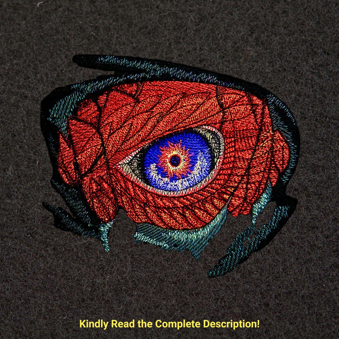 Flaming Dragon Eye Machine Embroidery Design Fire Eye Pattern Mythical ...