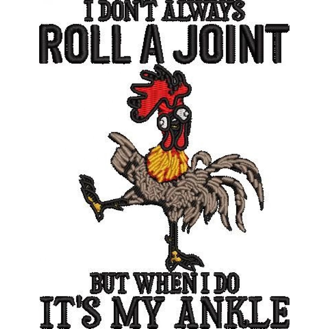 Roll A Joint Embroidery Design Funny Chicken Machine Embroidery Pattern ...