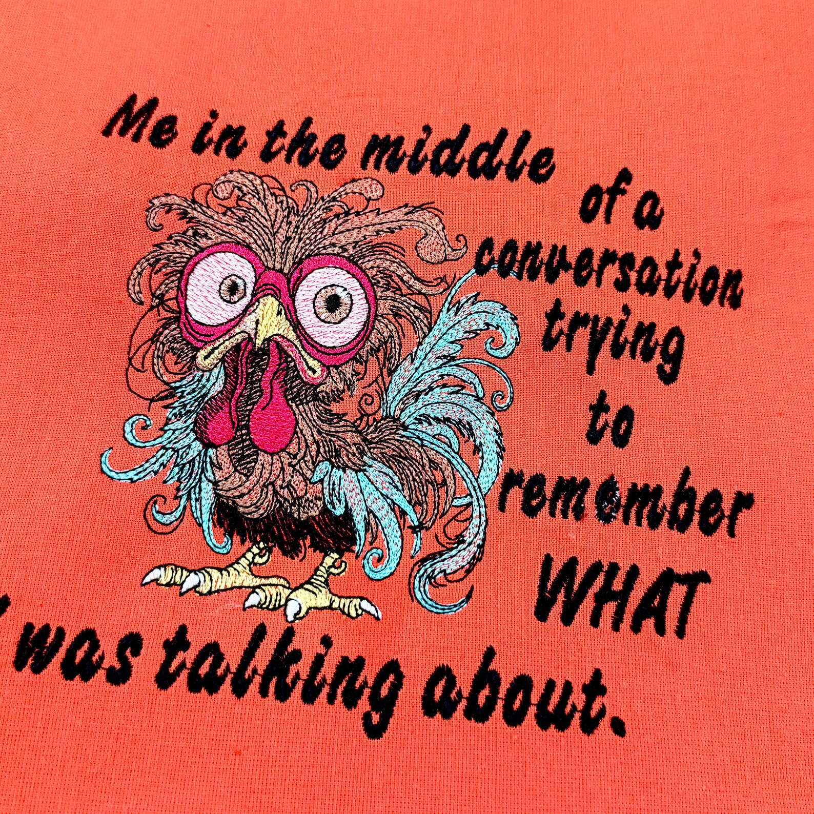 Trying to Remember Funny Rooster Saying Machine Embroidery Design ...