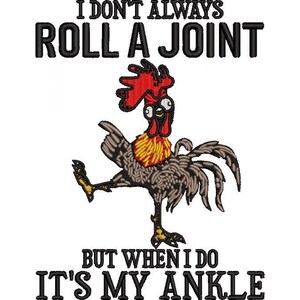 Roll A Joint Embroidery Design Funny Chicken Machine Embroidery Pattern ...