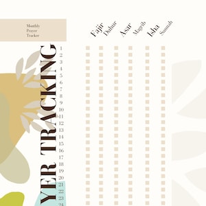 Islamic Monthly Prayer Habit Tracker Muslim Essential Planner - Etsy
