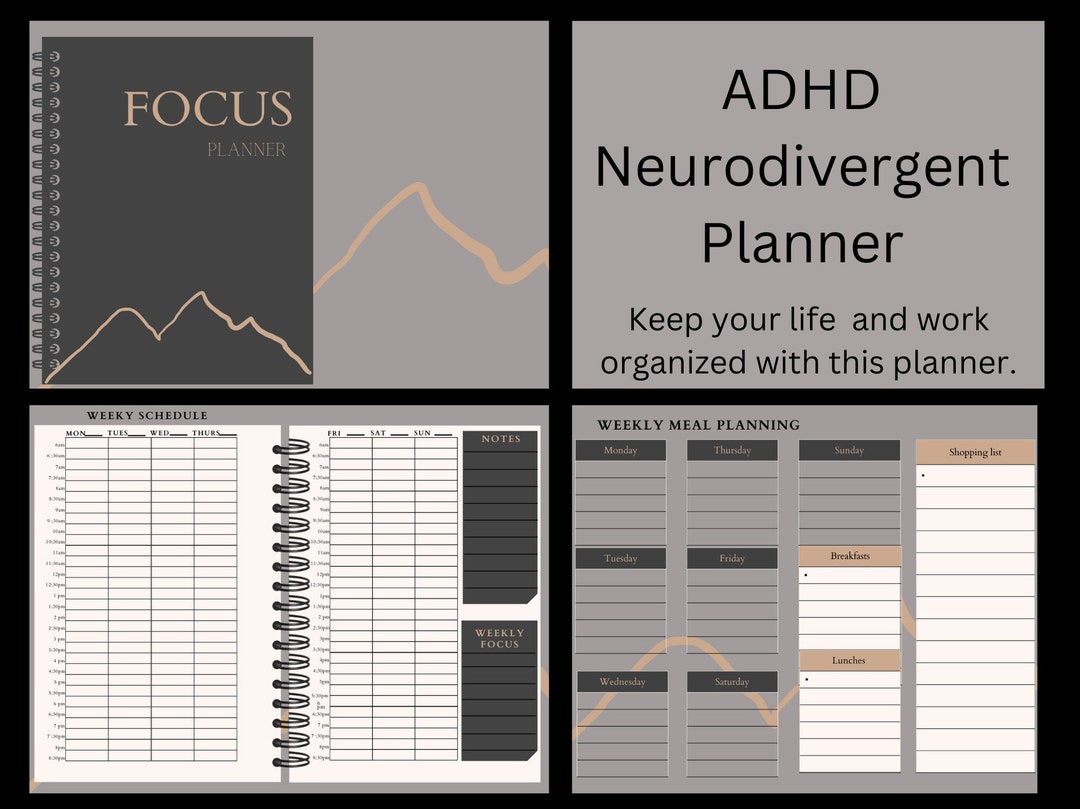 ADHD Neurodivergent Focus Planner: Digital Download and Printable Kit ...