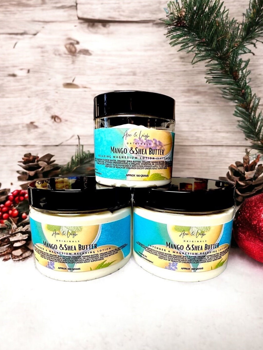 Organic Magnesium Lotion 6OZ, 8OZ and 12OZ Extra Strength Loaded With ...