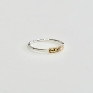 Gold Pansy Ring: Mixed Metal Sterling Silver Flower Ring - Etsy