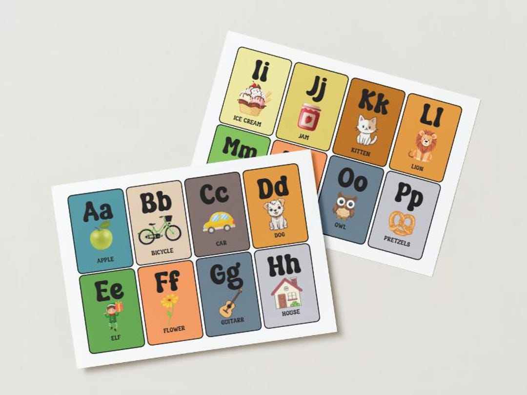 Alphabet Flashcards | Preschool Learning | Fun to Learn - Etsy