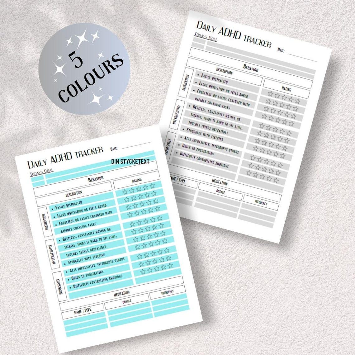 Daily ADHD Tracker PDF | ADHD Tracker - Etsy