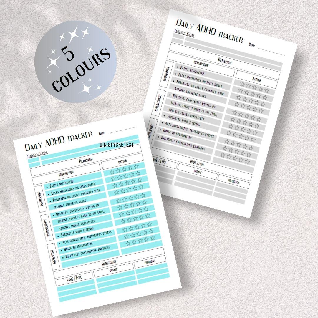 Daily ADHD Tracker PDF | ADHD Tracker - Etsy