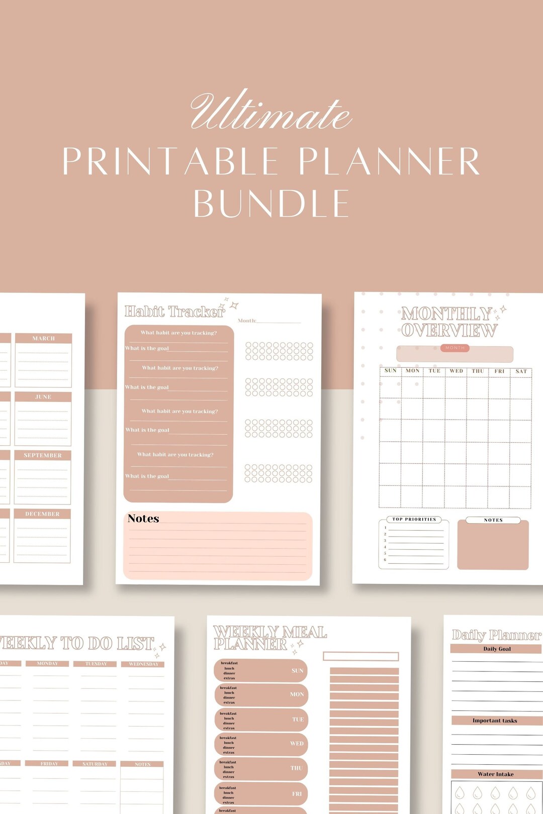 All-in-one Planner Template, Bundle Planner - Etsy