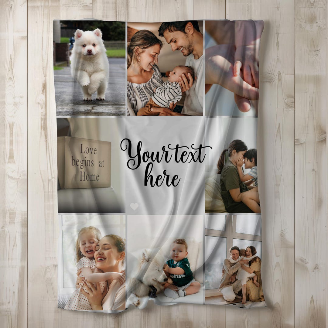 Custom Blanket With Photos Collage, Personalized Blanket With Photos ...