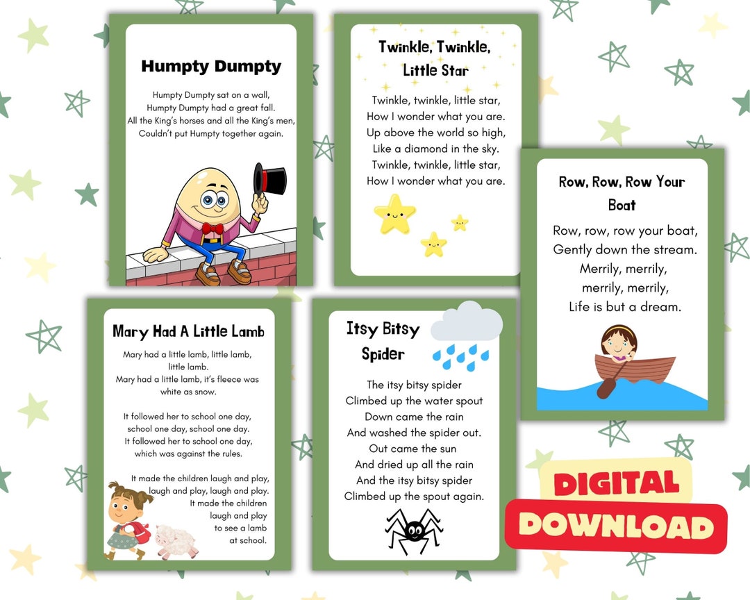 Printable Nursery Rhymes - Charming Art for Your Little One's Space ...