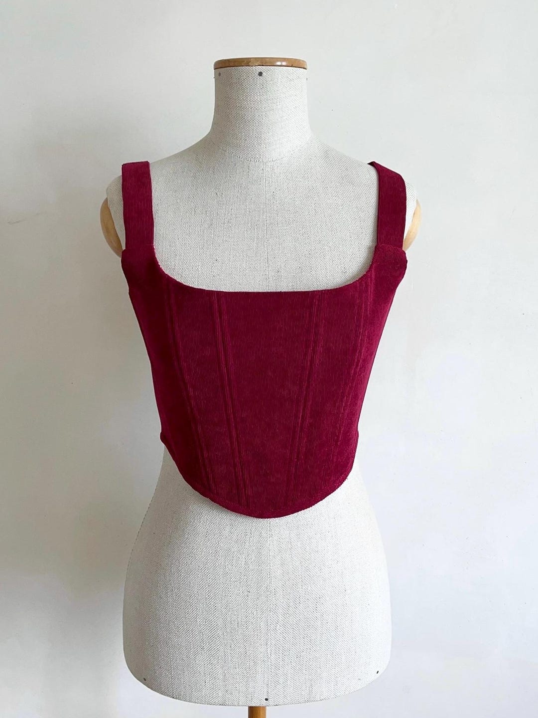 Corset Top Basic Corduroy Corset Black Bordo Corset Blue Renaissance ...