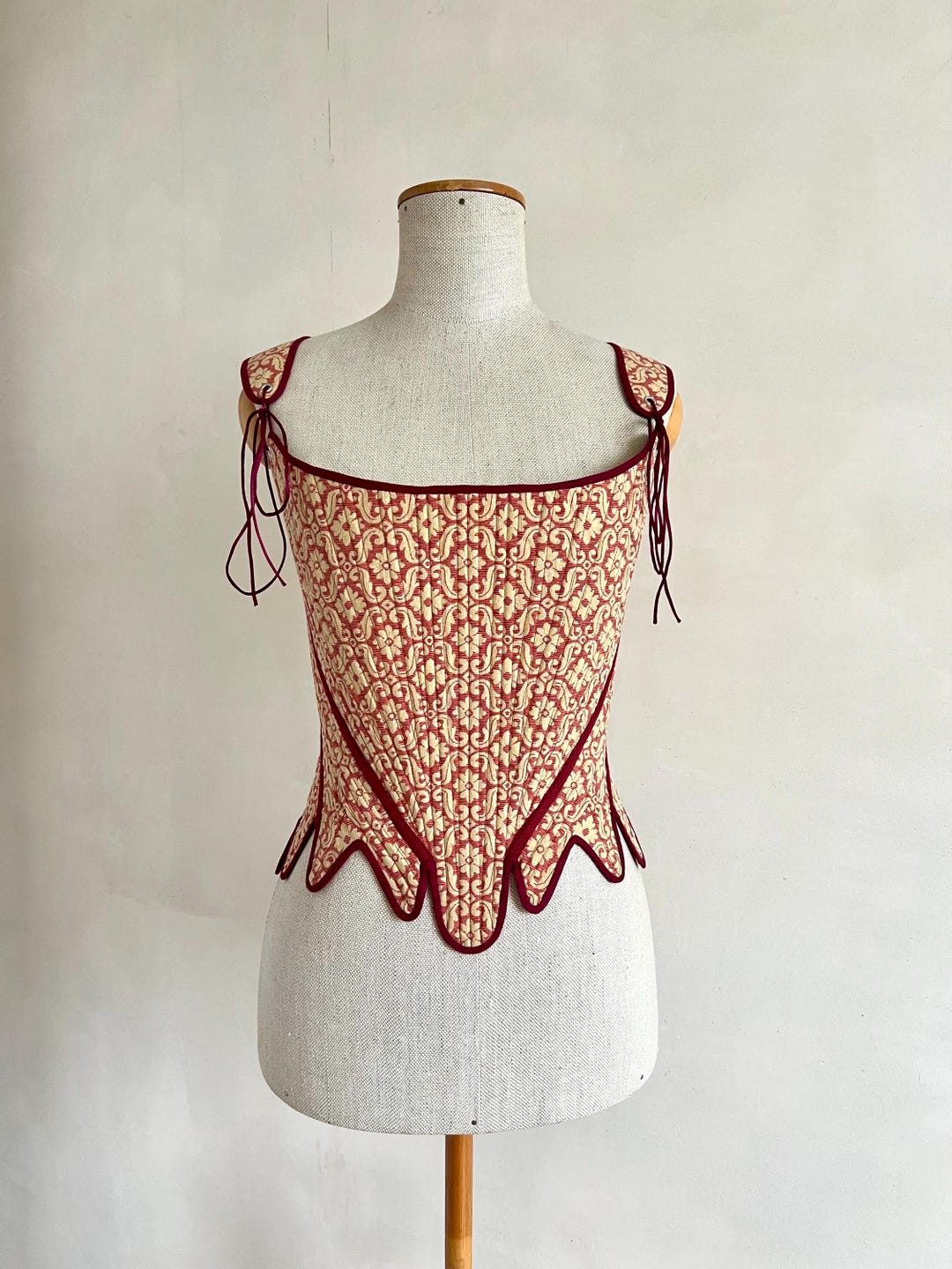 Stays Rococo Burgundy Historical 18 Th Century Corset Red Ren Faire ...