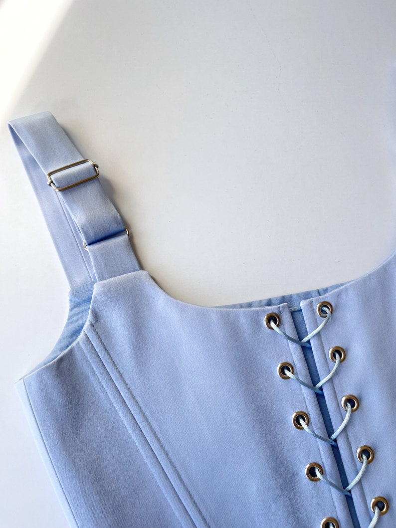 Blue Corset Satin Corset Top Butterfly Rhinestones Top Fairytale Corset ...