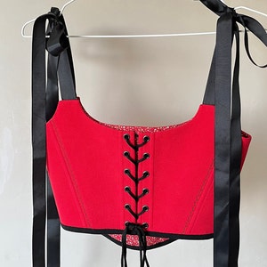 Red Corset Black Corset Top Women Corset With Bow Trend Corset Romantic ...