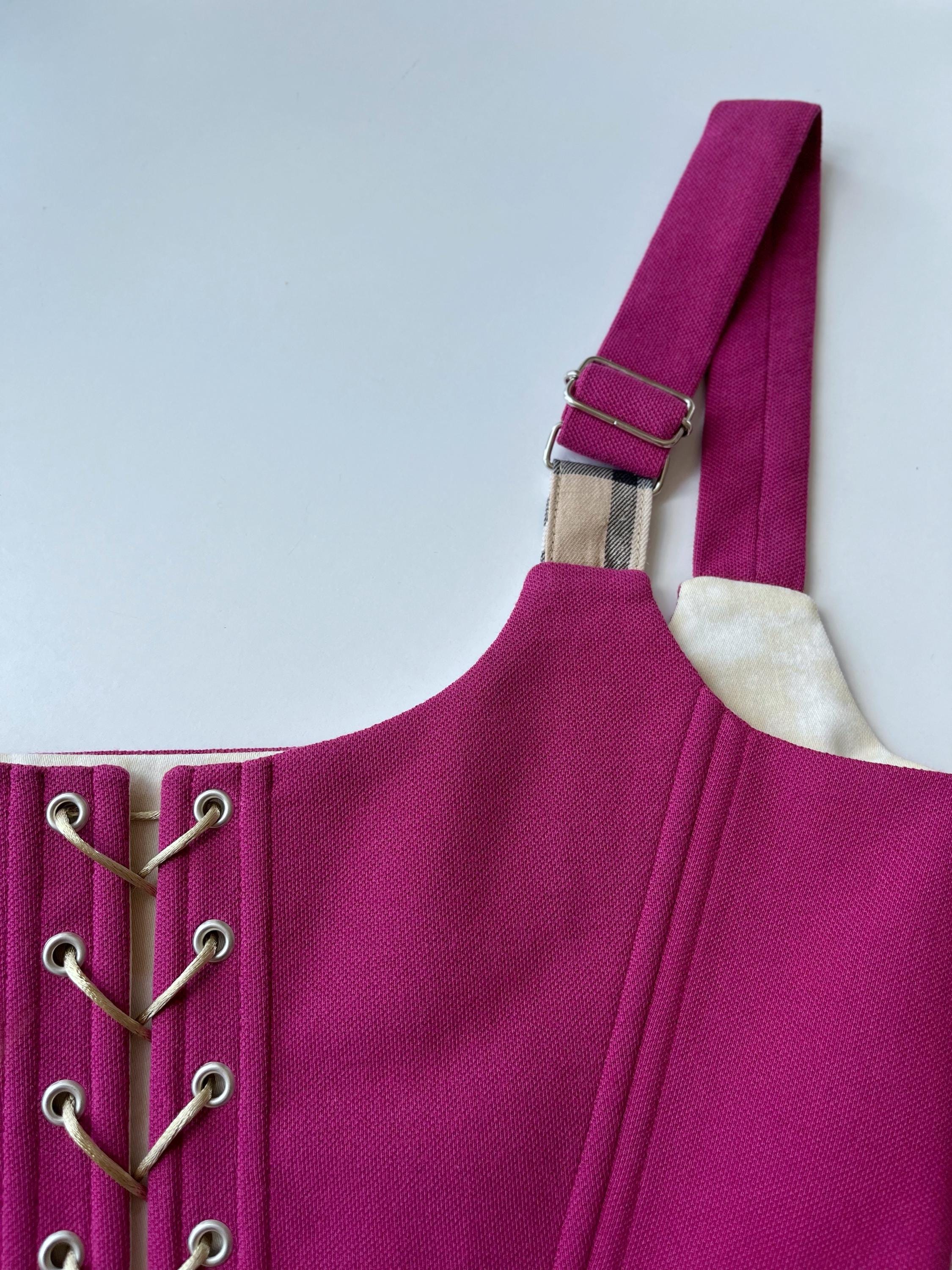 Reworked Corset Top Pink Upcycling Polo Corset Fuchsia T Shirt Corset ...