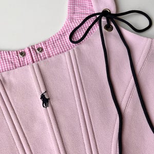 Pink Corset Top Upcycling Polo T Shirt Corset Reworked - Etsy