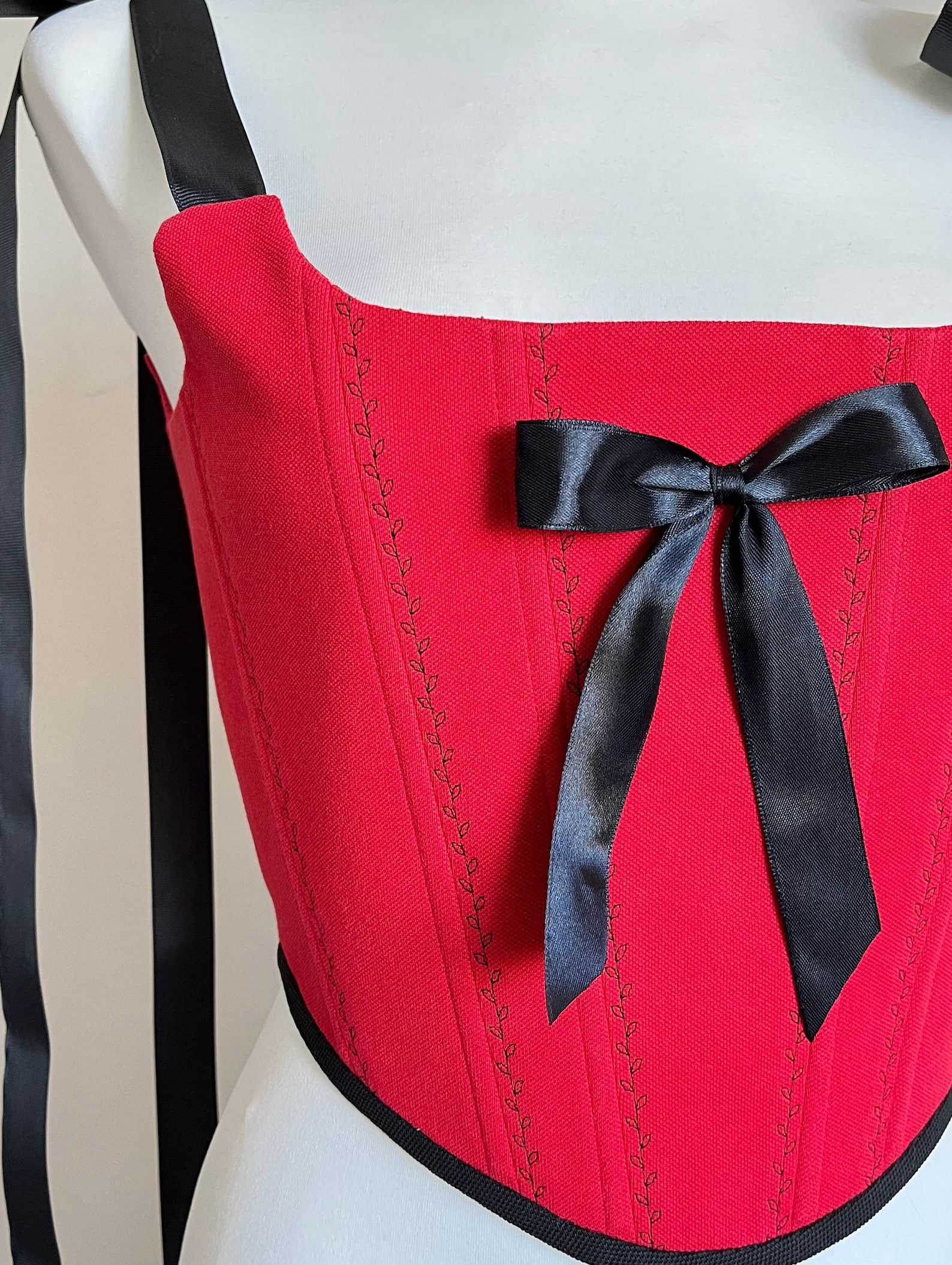 Red Corset Black Corset Top Women Corset With Bow Trend Corset Romantic ...