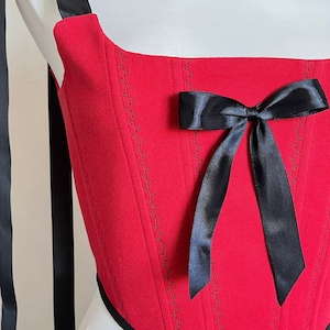 Red Corset Black Corset Top Women Corset With Bow Trend Corset Romantic ...