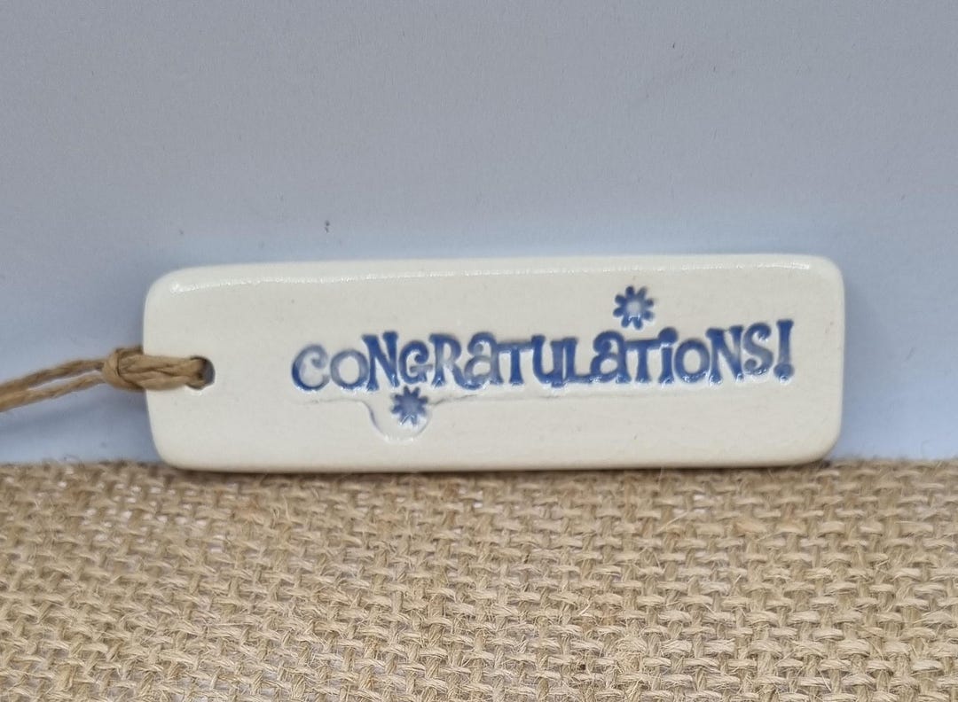 Gift Tag, Congratulations Message, Ceramic, Handmade, Pottery, Keepsake ...