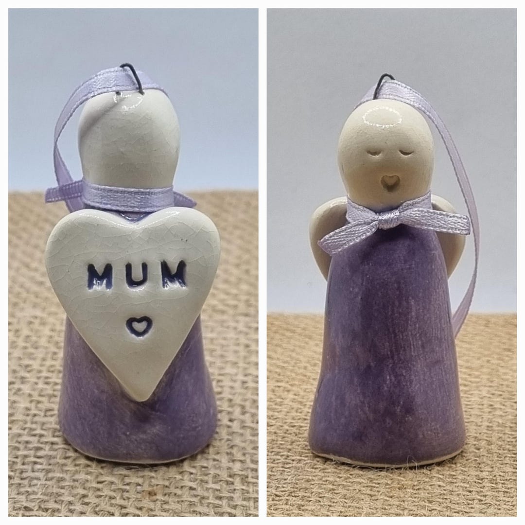 Angel, Mum Angel, Mum Memorial, Pottery Ornament, Ceramic Angel, Angel ...