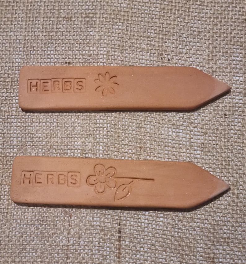 Herb Labels, Vegetable Labels, Gardening Gift, Terracotta Plant Labels ...