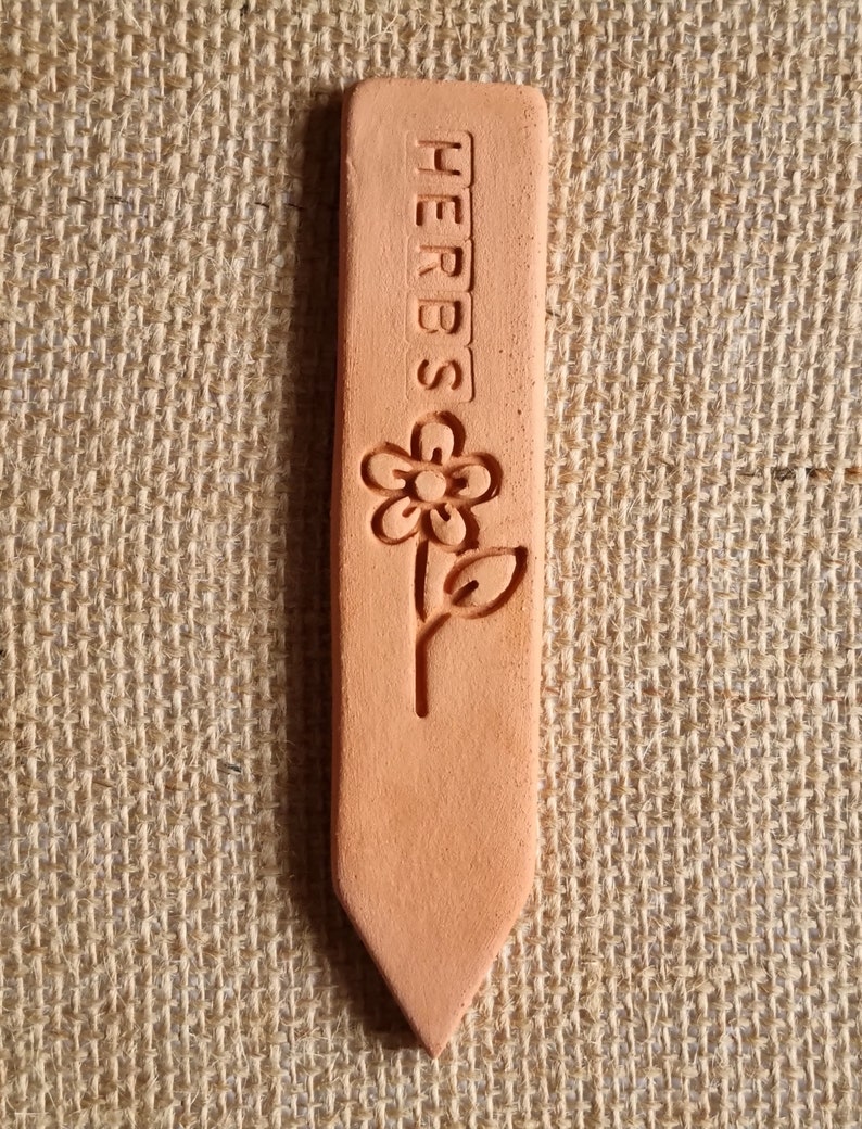 Pottery Ceramic Herb Plant Labels, Gardening Gift, Terracotta Herb ...