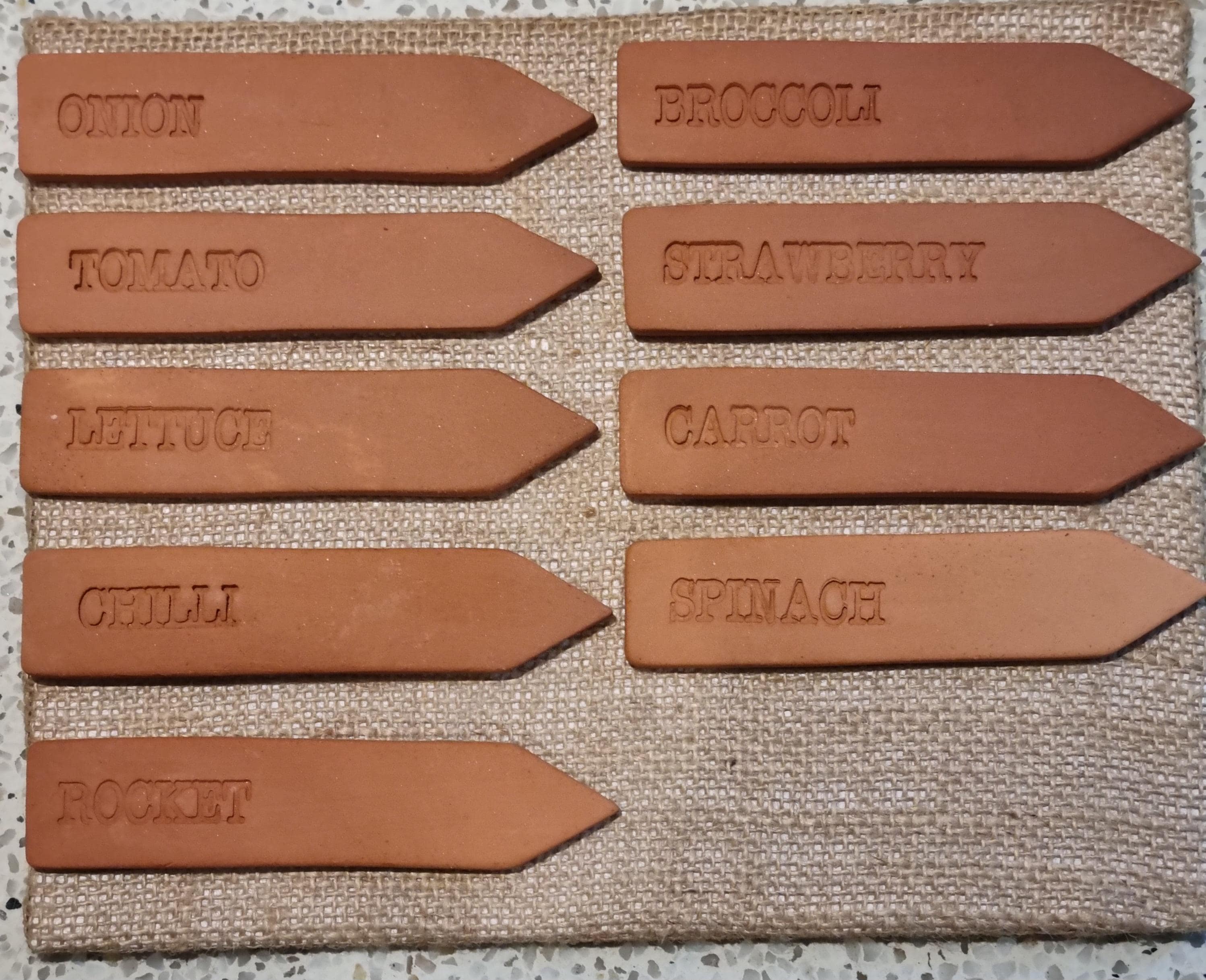 Herb Labels, Vegetable Labels, Gardening Gift, Terracotta Plant Labels ...