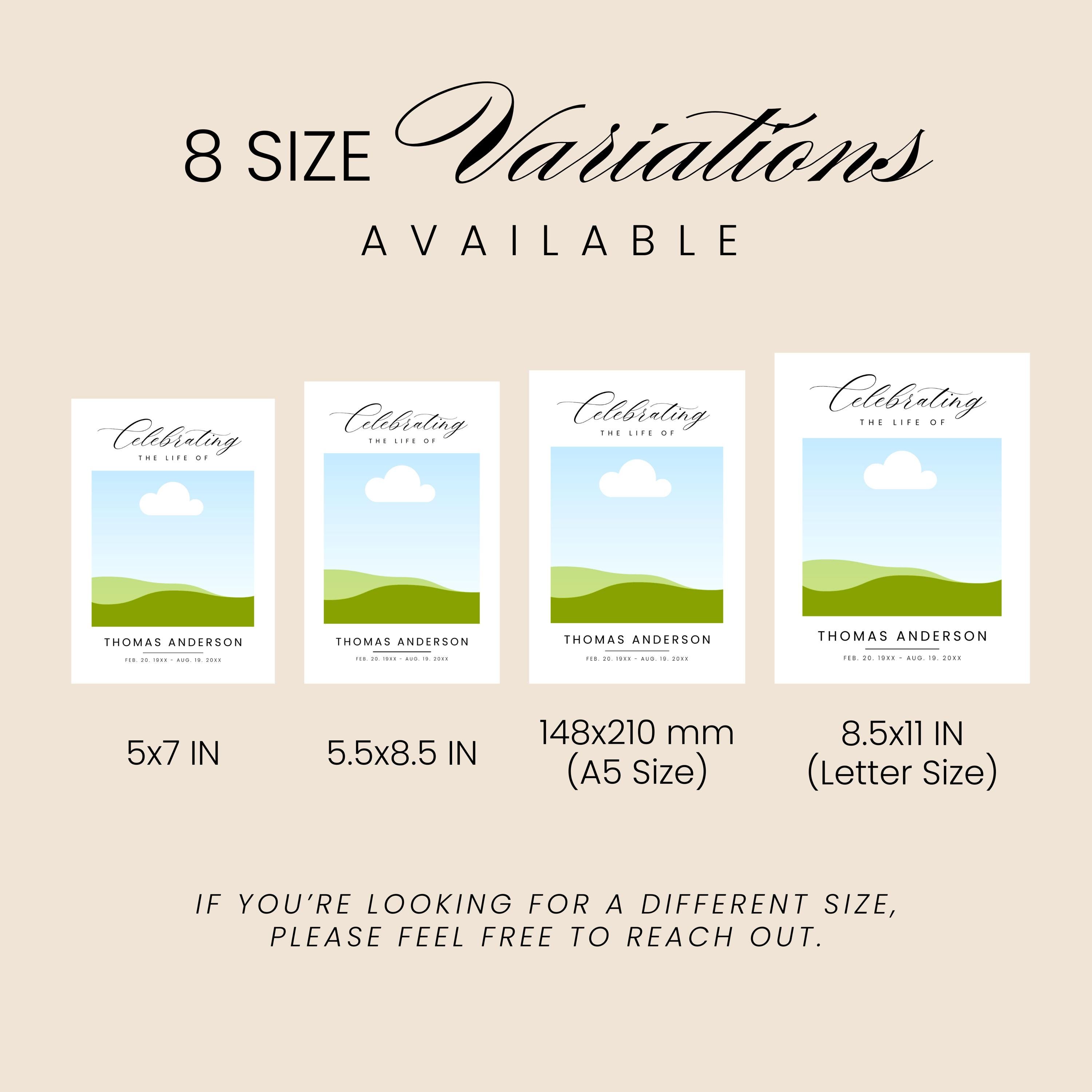 Minimalist Funeral Program Template, Editable Celebration of Life ...