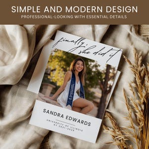 Elegant Graduation Party Announcement Card Template Canva, Seniors ...