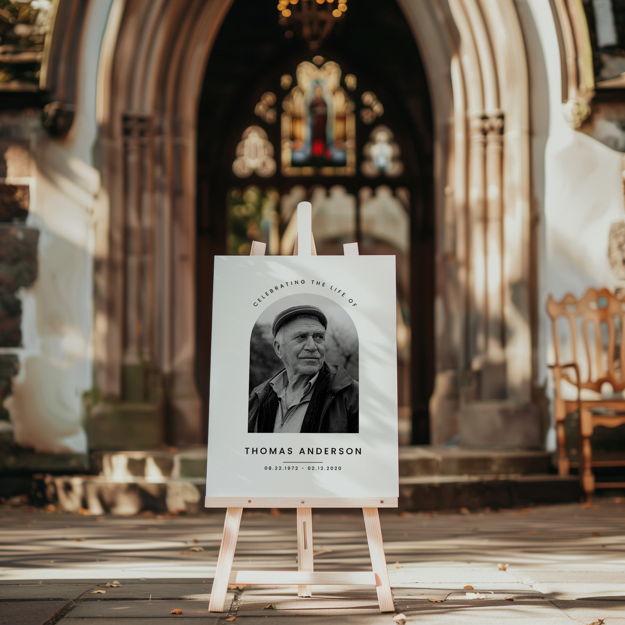 Editable Funeral Welcome Sign, Minimalist Funeral Poster Canva ...