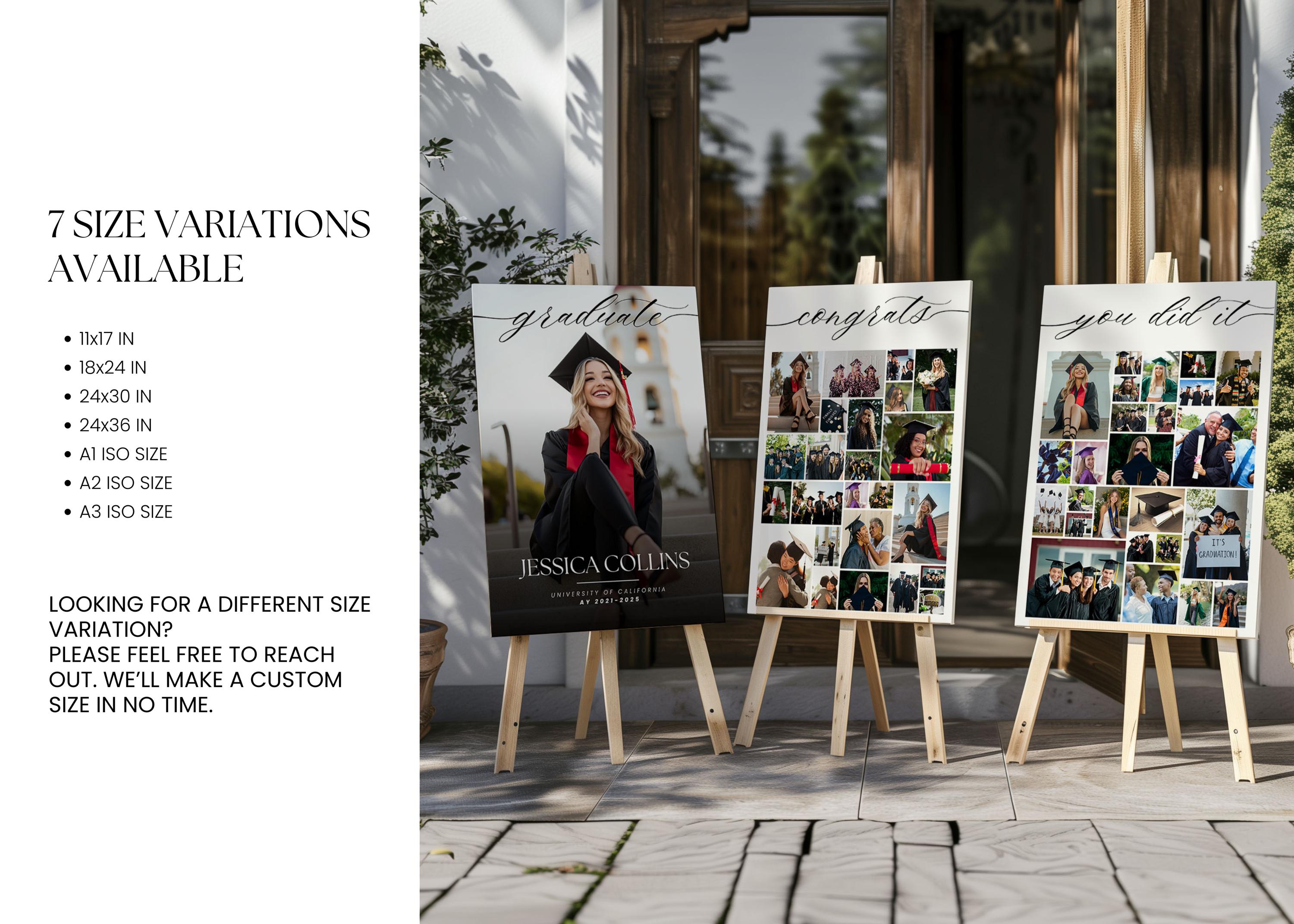 Graduation Photo Collage Display Posters Template Canva, Senior Party ...