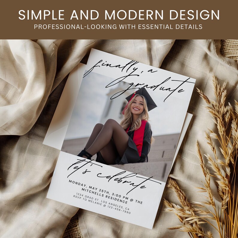 Unique Graduation Party Invitation Canva Template, Class of 2025 ...