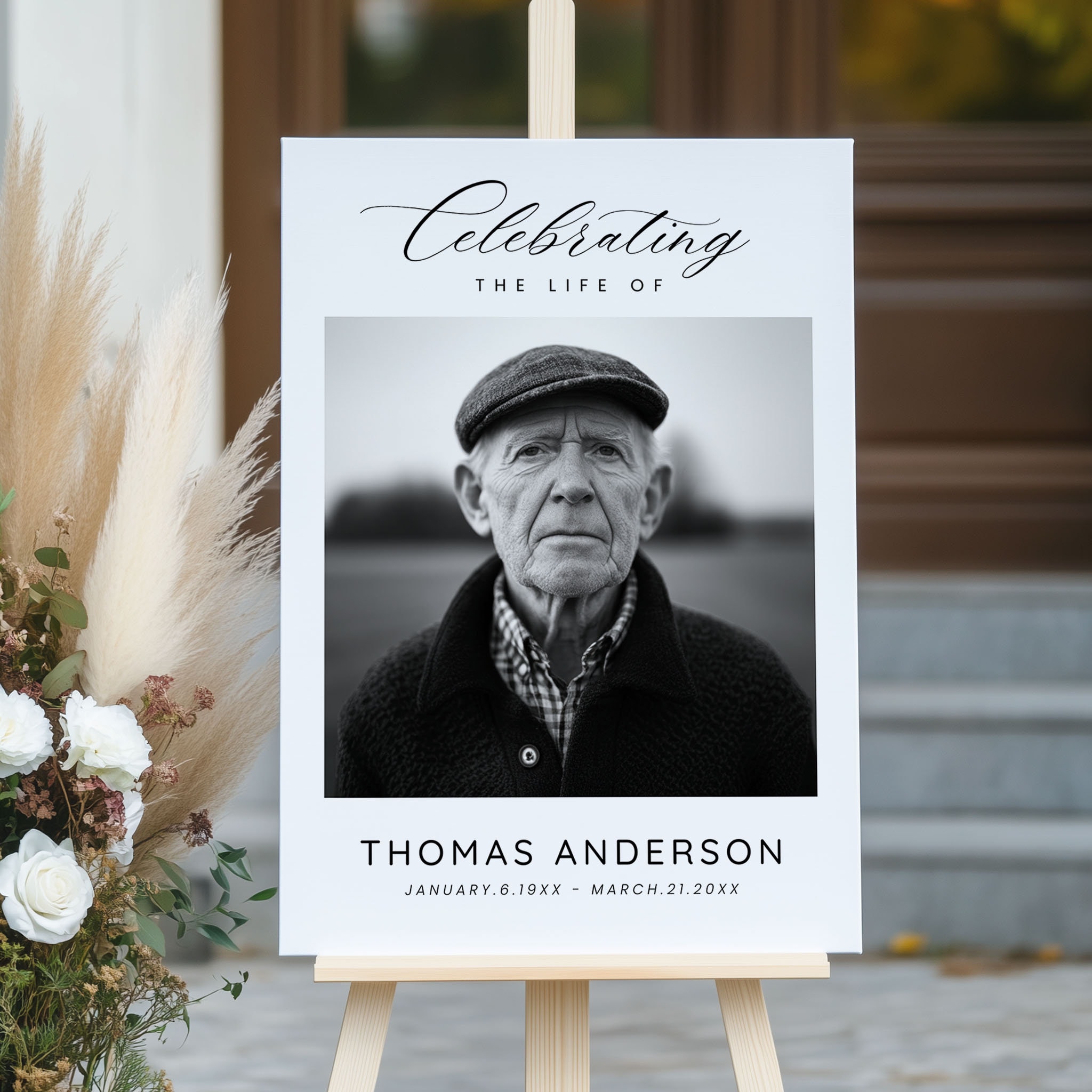 Simple Funeral Welcome Sign Template, Editable Large Memorial Easel ...