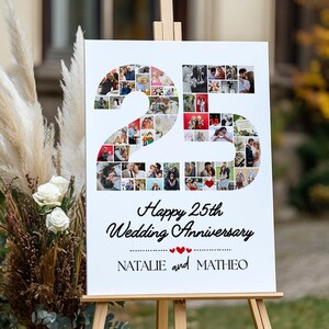 25th Wedding Anniversary Collage Gift Template, Personalized Number ...