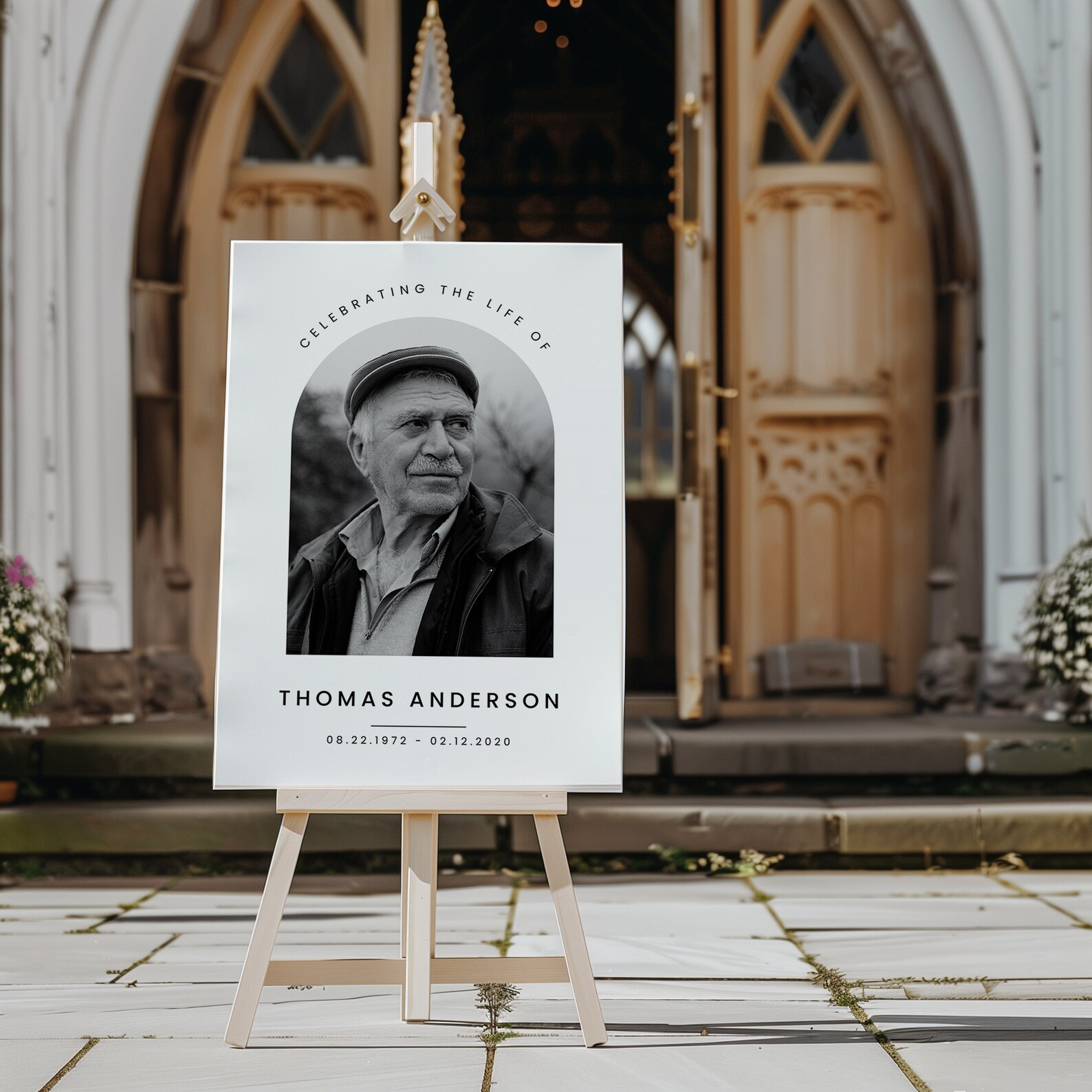 Editable Funeral Welcome Sign, Minimalist Funeral Poster Canva ...