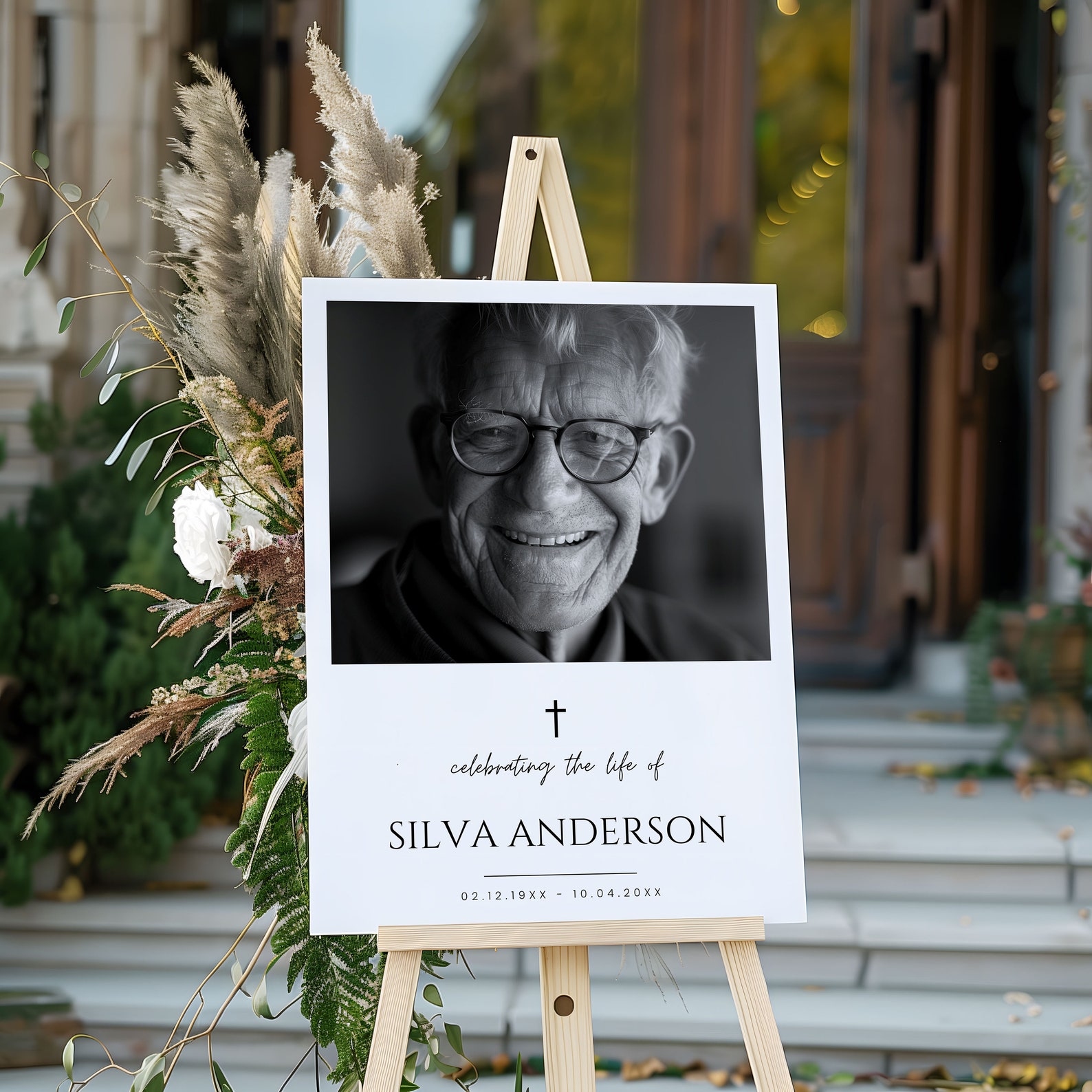 Editable Funeral Welcome Sign, Minimalist Memorial Poster Canva, Large ...